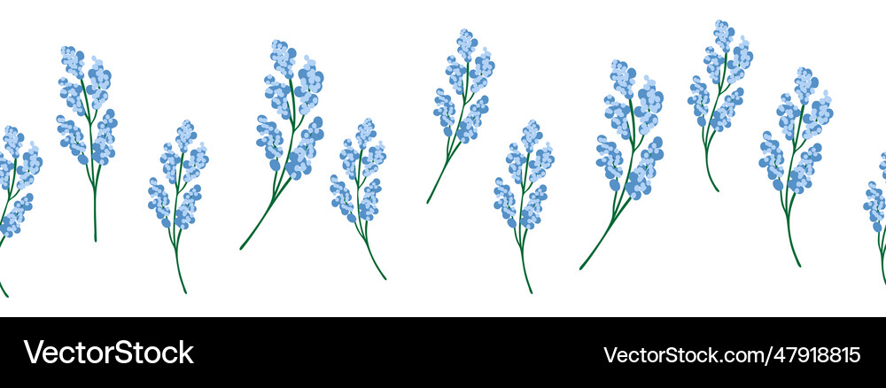 Lavender purple horizontal border seamless Vector Image