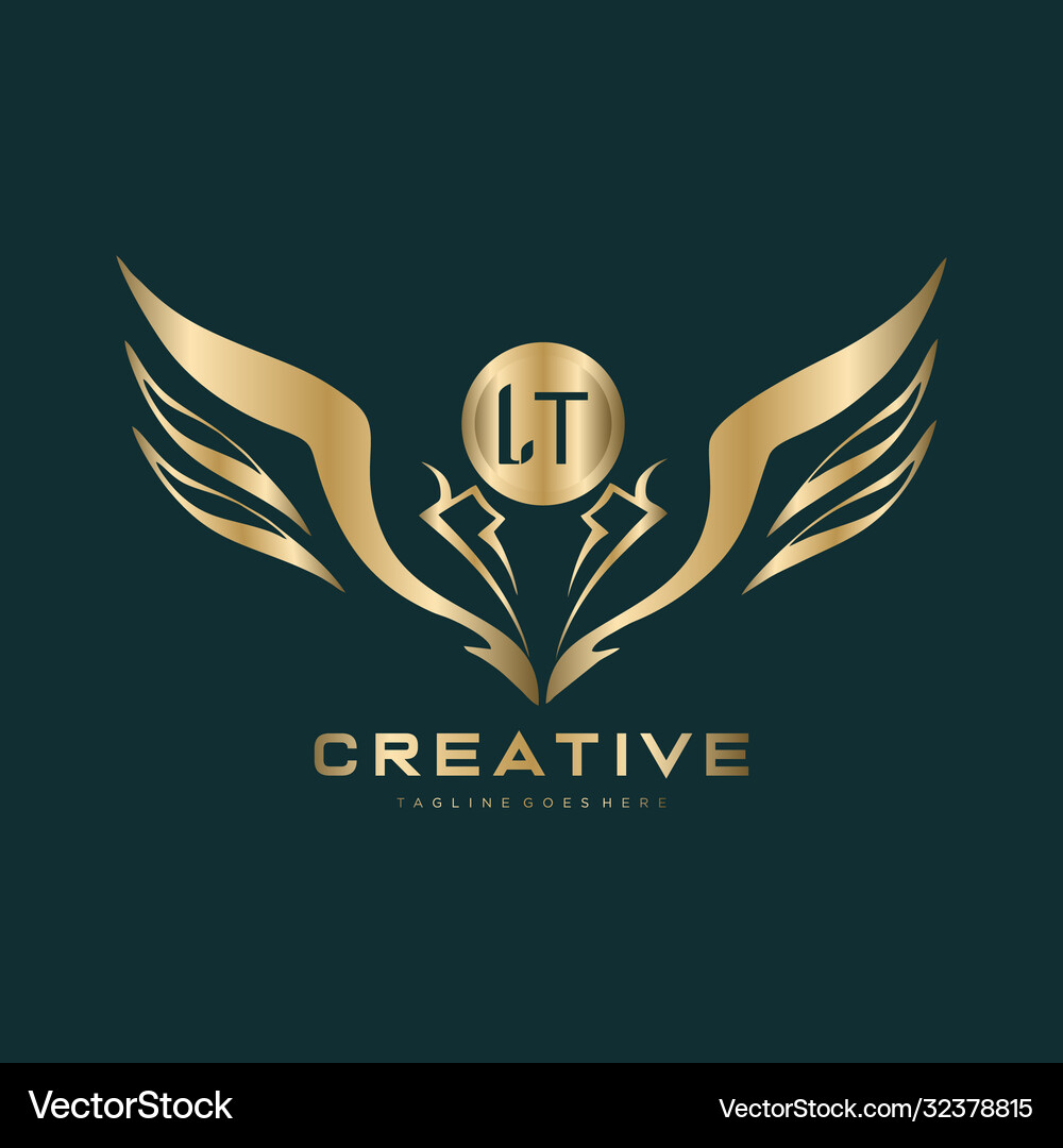 Lt letter initial with royal luxury logo template Vector Image