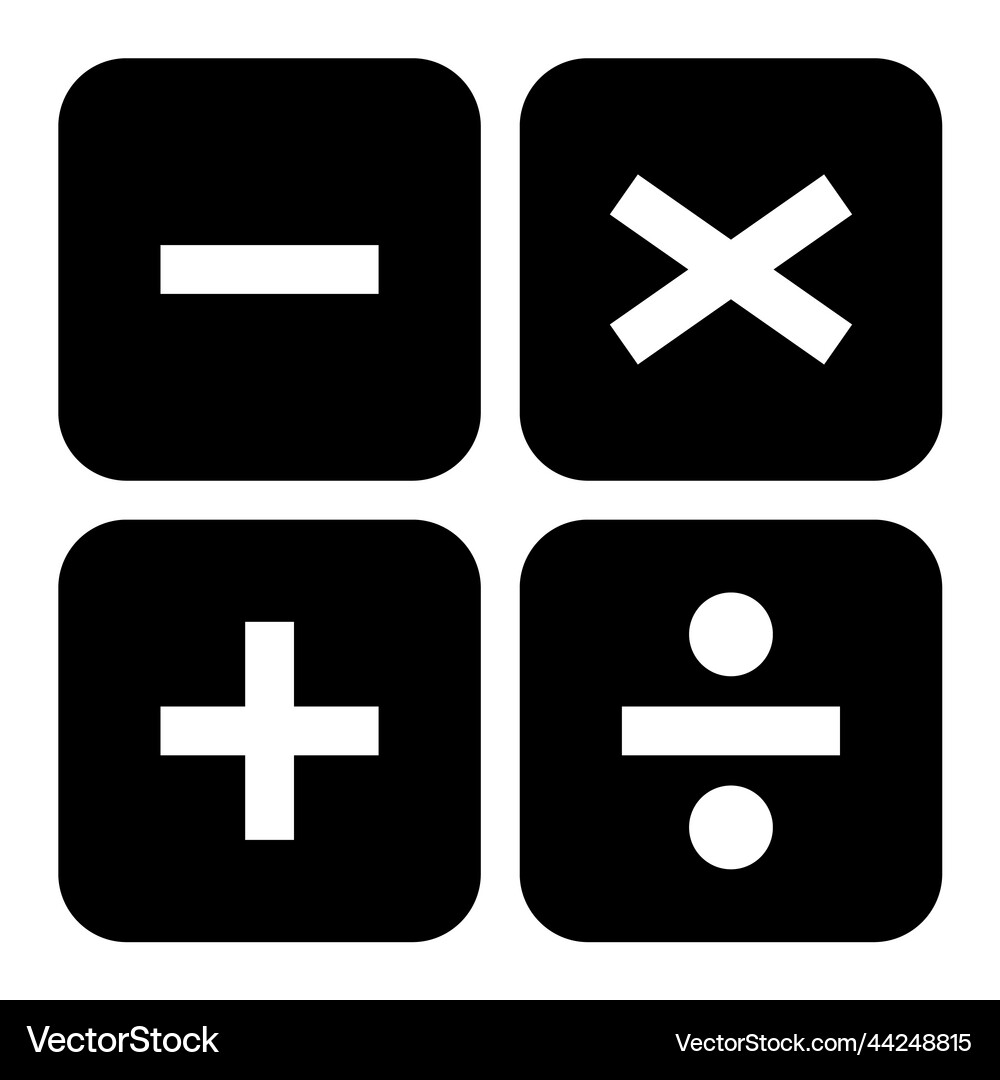 Plus minus multiply and decide to mathematics Vector Image