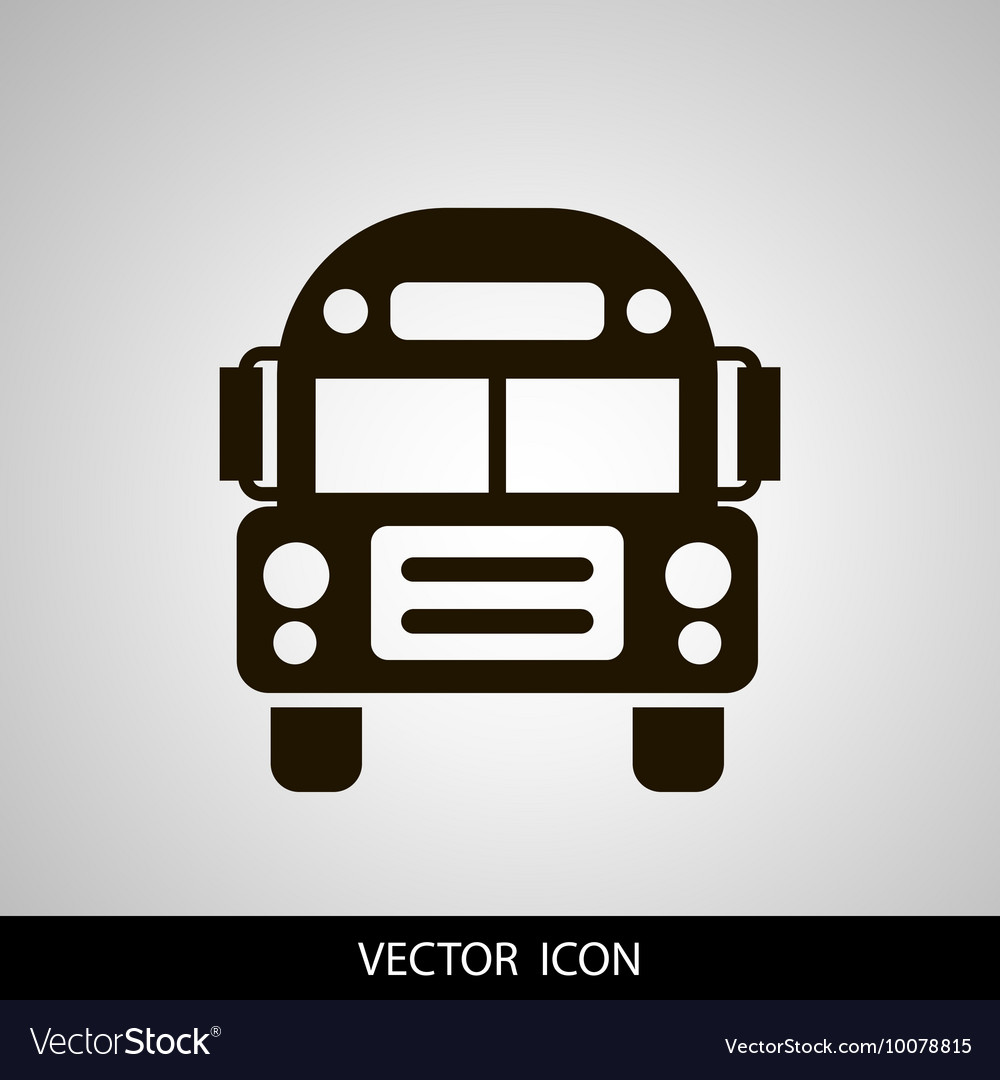 School bus icon solid Royalty Free Vector Image