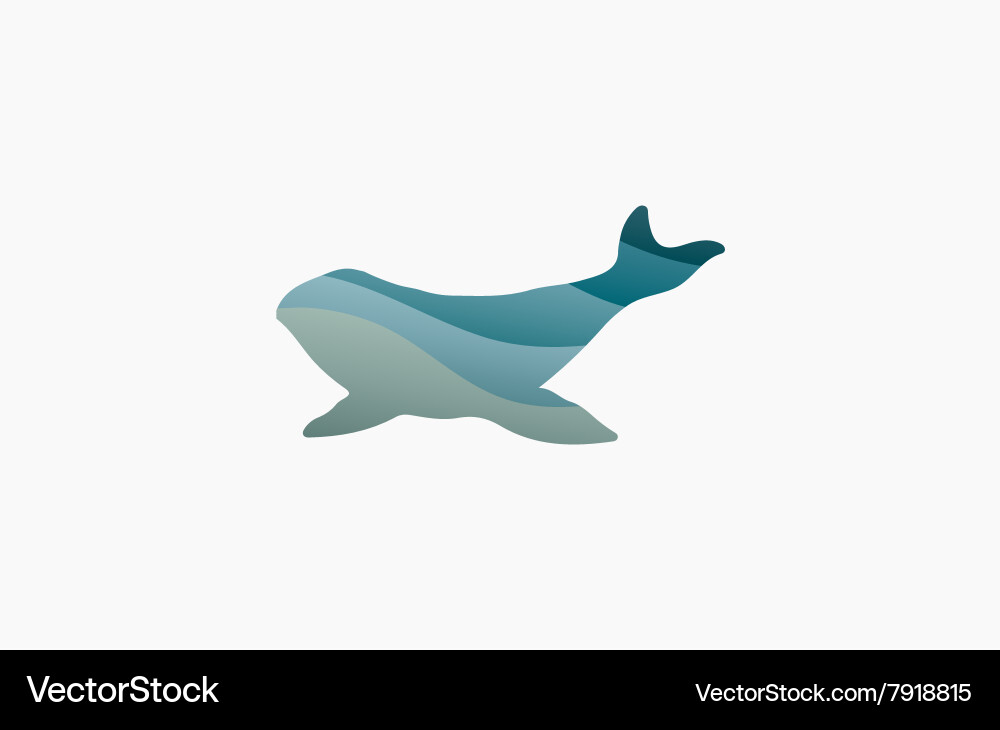 Whale logo creative sea water Royalty Free Vector Image