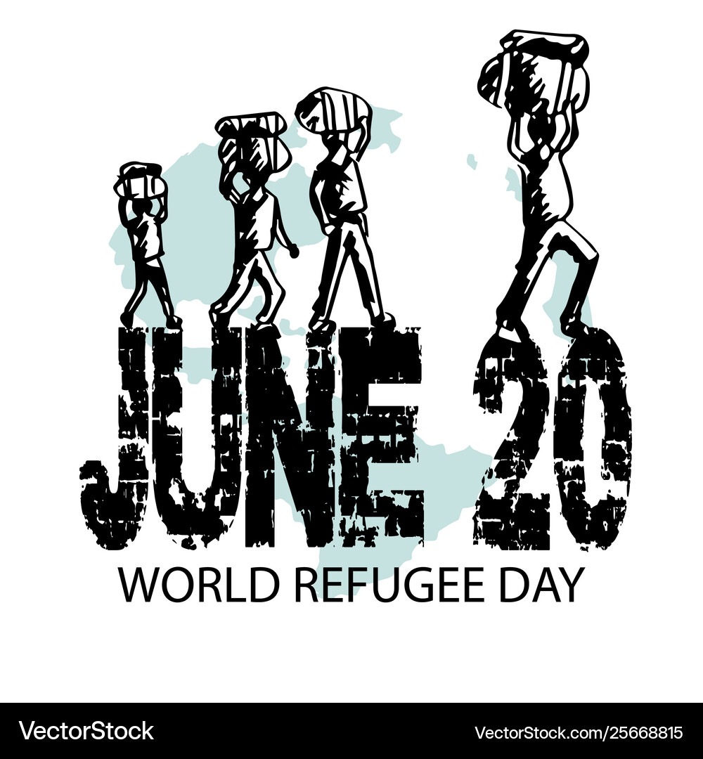 World refugee day poster design Royalty Free Vector Image