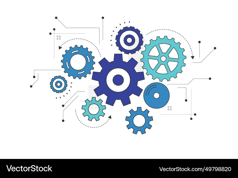 Abstract Gear Vector Background Abstract Technology Gears Background.