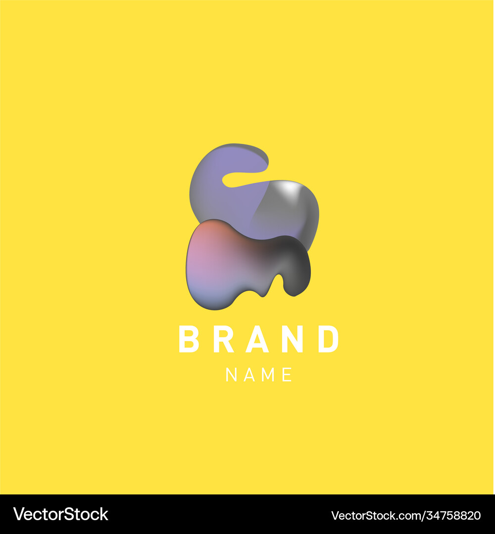 Abstract liquid 3d gradient logo brand company Vector Image