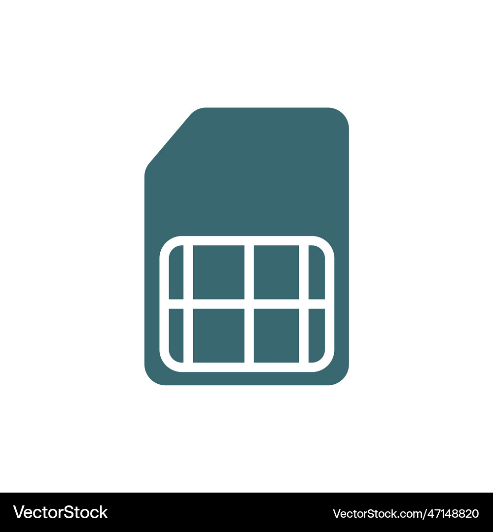 Big sim card icon filled sim card icon from Vector Image