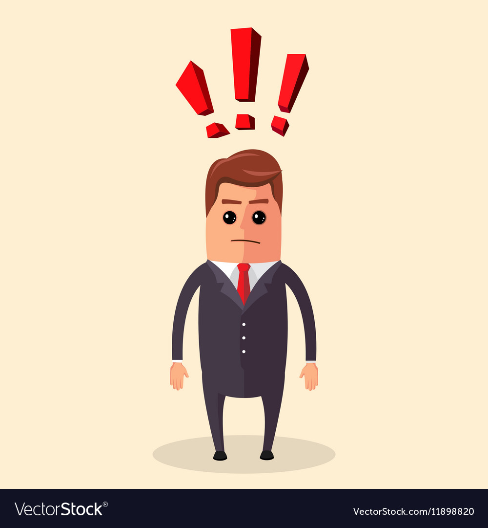 Businessman thinks on solving complex Royalty Free Vector