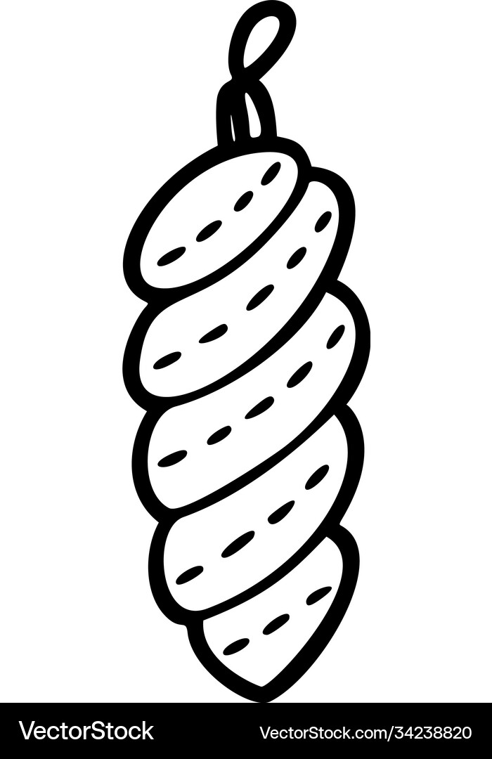 Christmas toy outline hand drawn logo element Vector Image