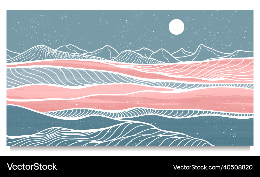 Creative minimalist modern paint and line art Vector Image