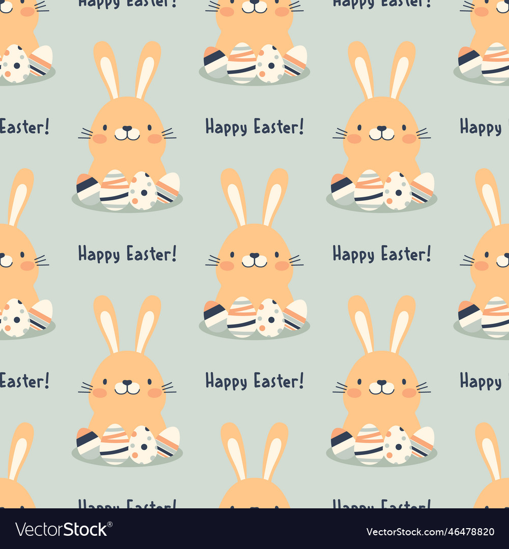 Happy easter seamless pattern Royalty Free Vector Image