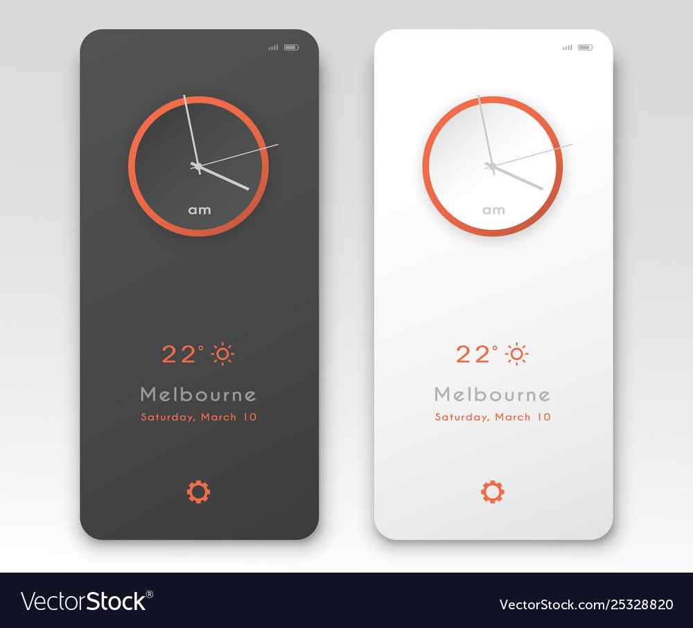 Mobile application interface design clock Vector Image
