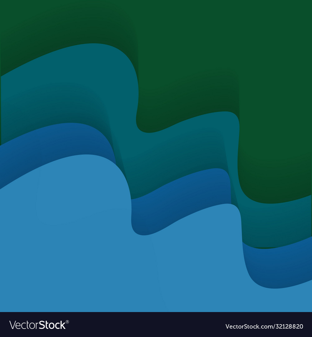 Paper art cartoon abstract waves for background Vector Image