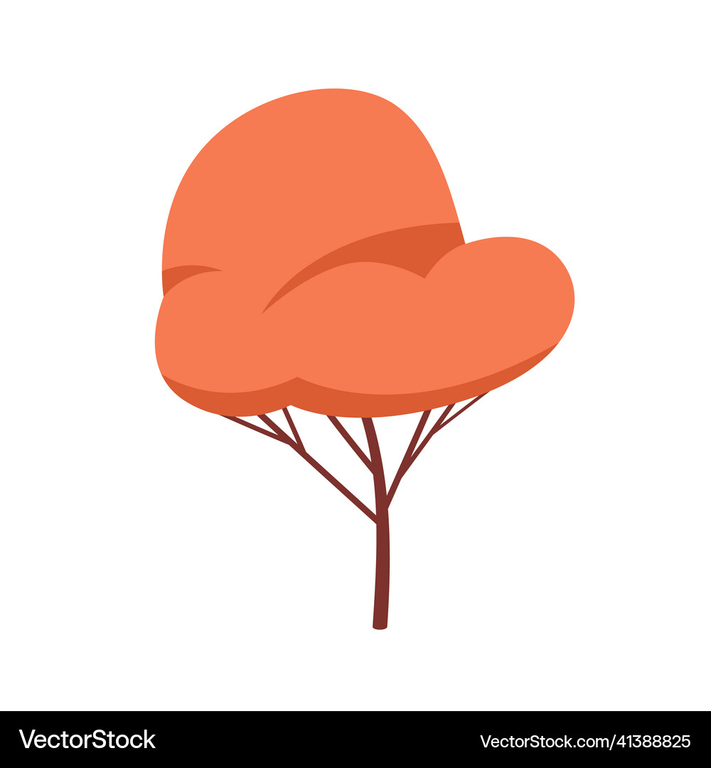 Autumn forest tree with foliage crown and trunk Vector Image
