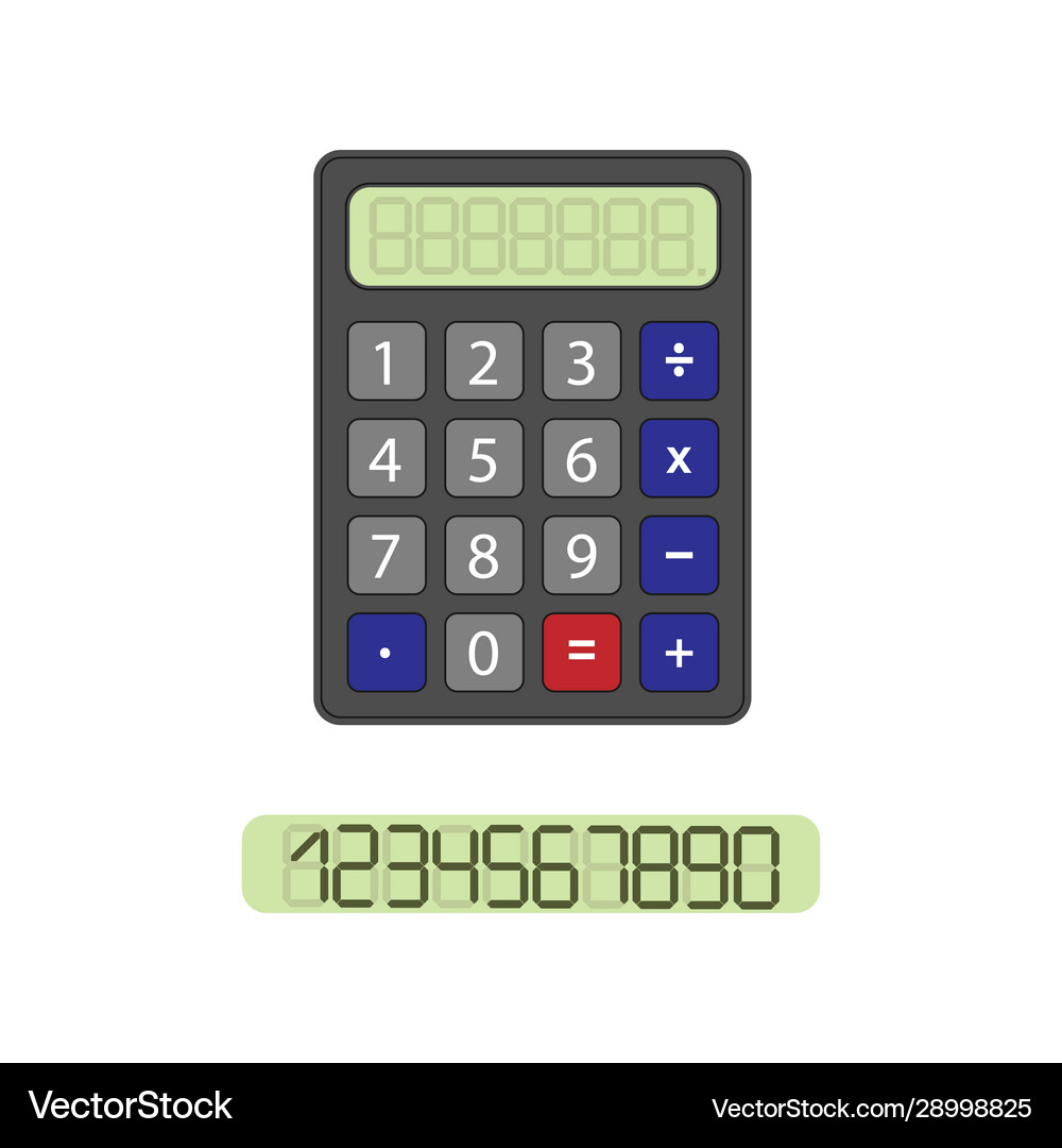Calculator with free scoreboard and set Royalty Free Vector