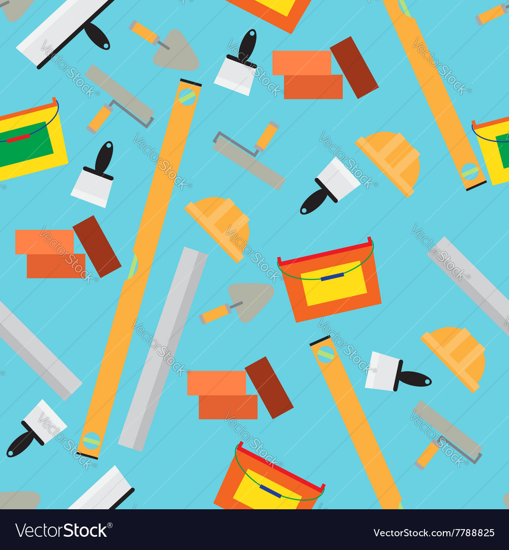 Construction tools pattern Trowel level constructi