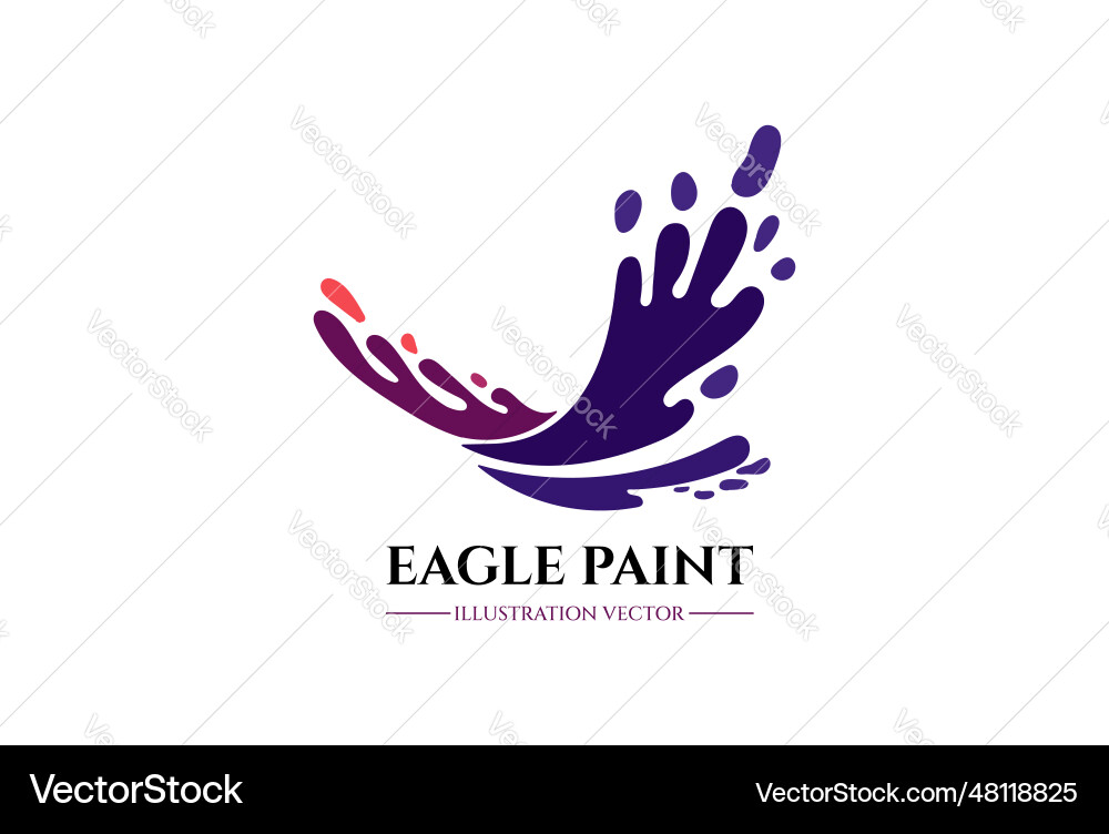 Eagle hawk falcon liquid splash water paint icon Vector Image