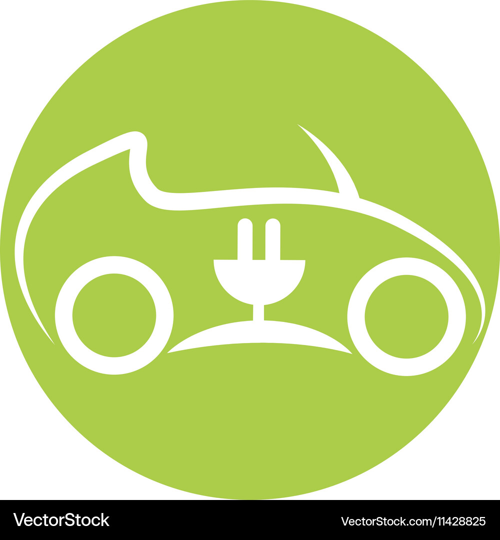 Eco car symbol isolated icon Royalty Free Vector Image