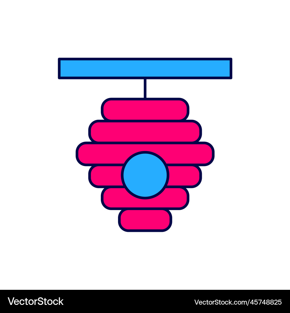 Filled outline hive for bees icon isolated Vector Image