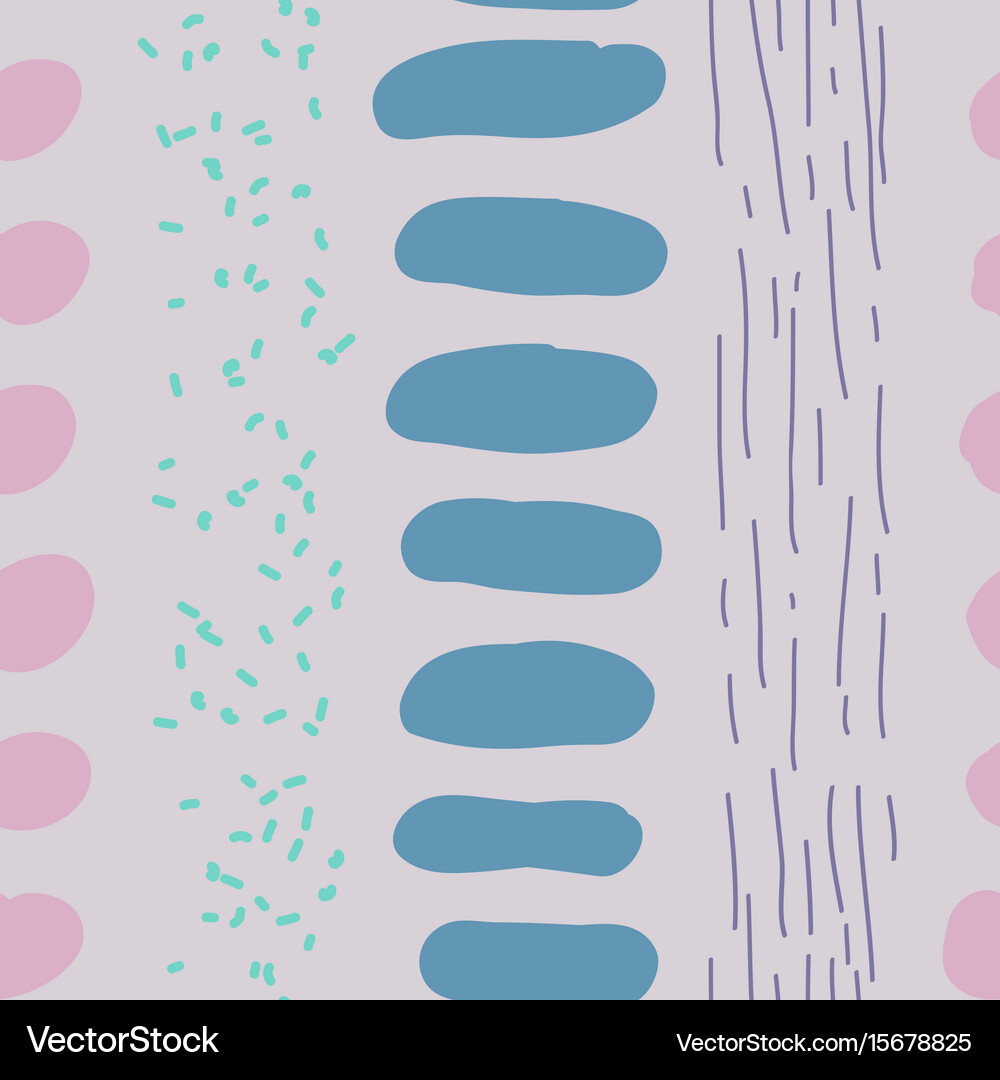 Hand drawn stripes and spots seamless Royalty Free Vector