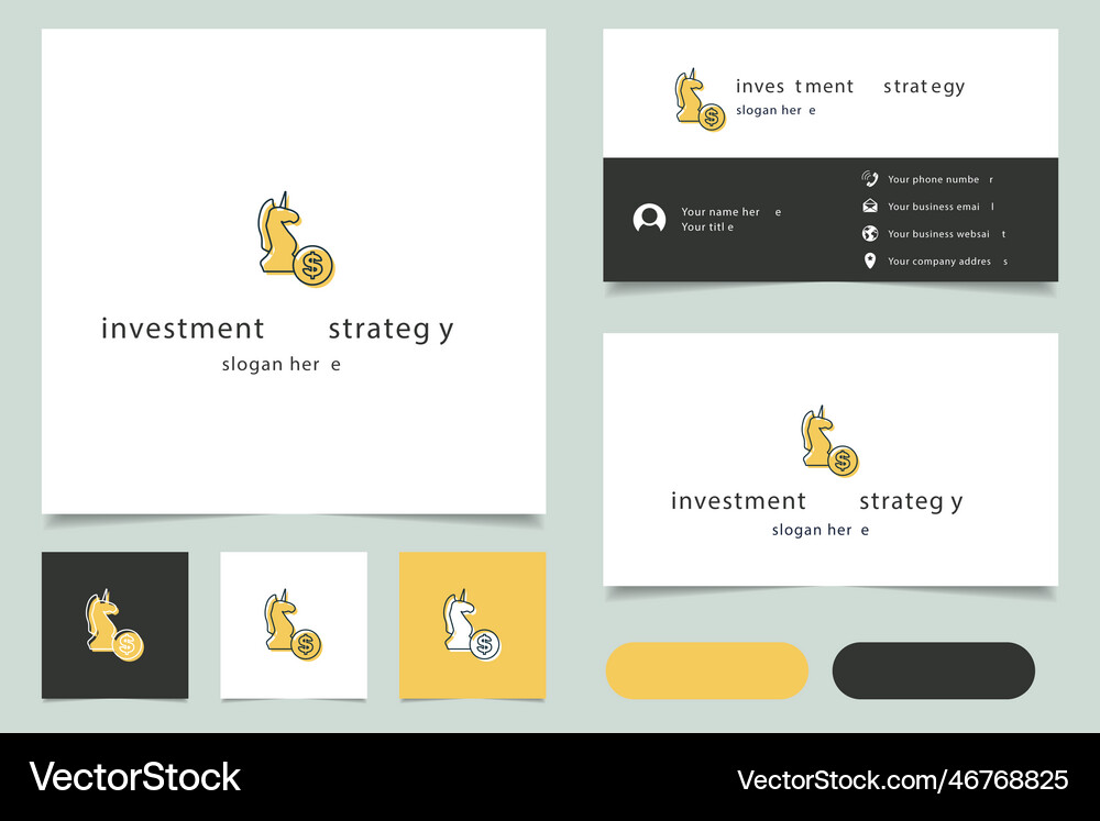 Investment strategy logo design with editable Vector Image