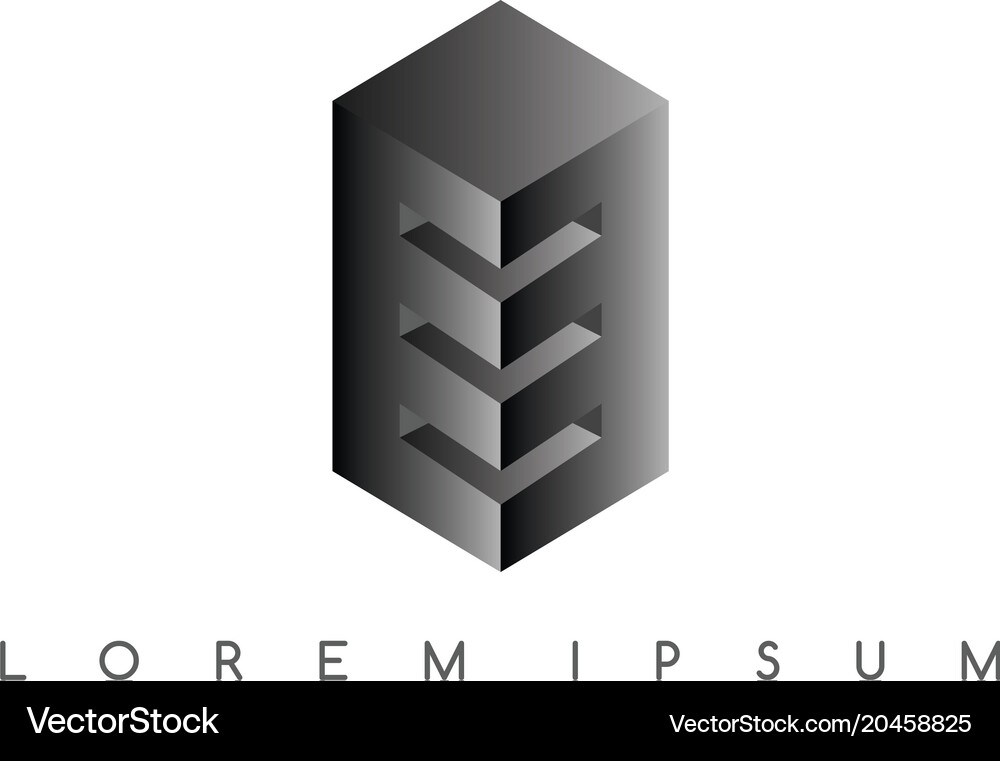 Isometric square box sign logo logotype art Vector Image