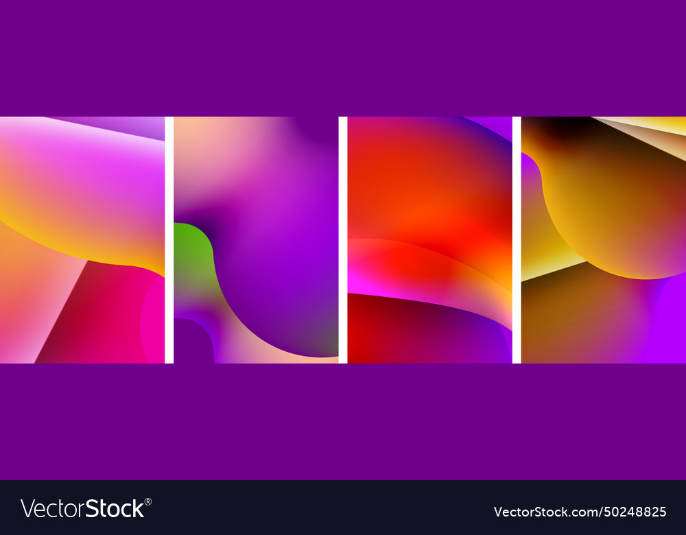 Liquid abstract shapes with gradient colors Vector Image
