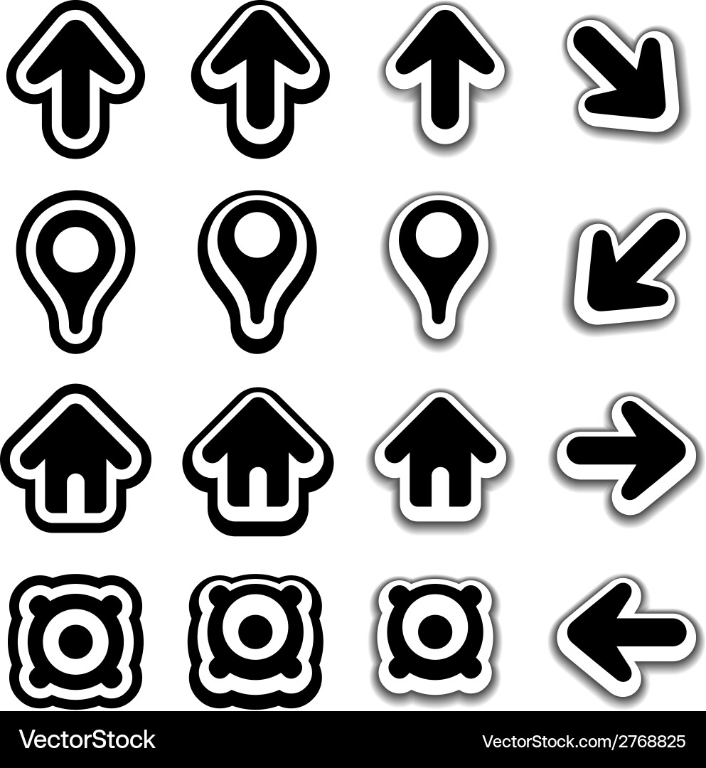 Navigation buttons black icons Royalty Free Vector Image