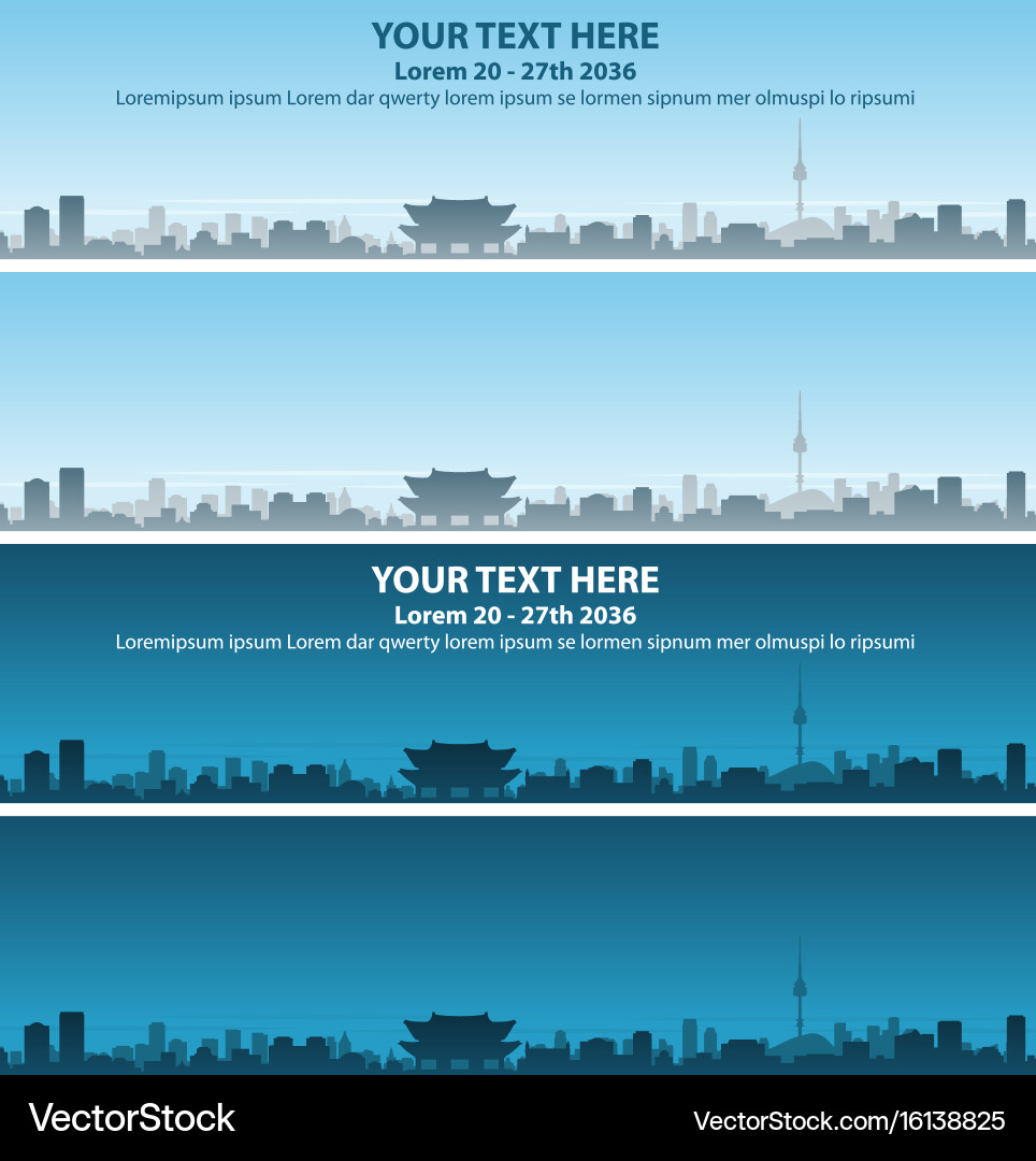 Seoul skyline event banner Royalty Free Vector Image