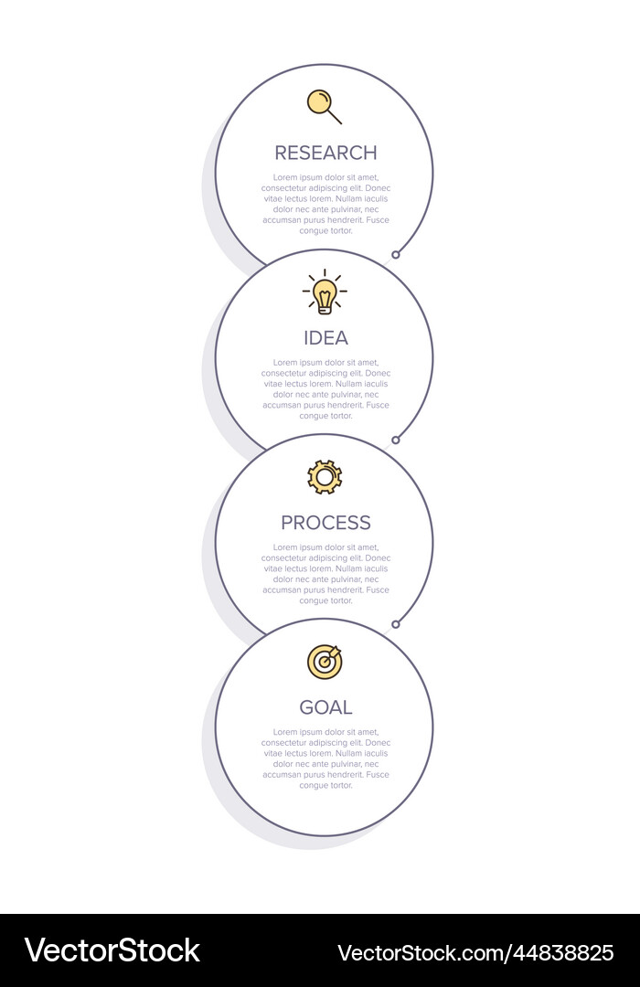 Vertical infographic design with icons and 4 Vector Image