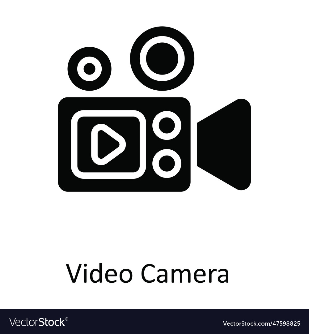 Video camera solid icon design Royalty Free Vector Image