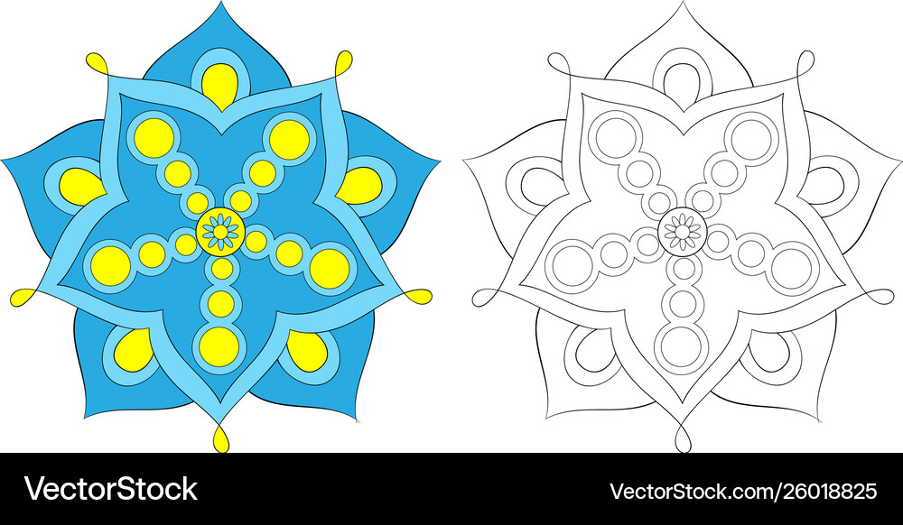 Zen mandala for coloring activitycoloring Vector Image