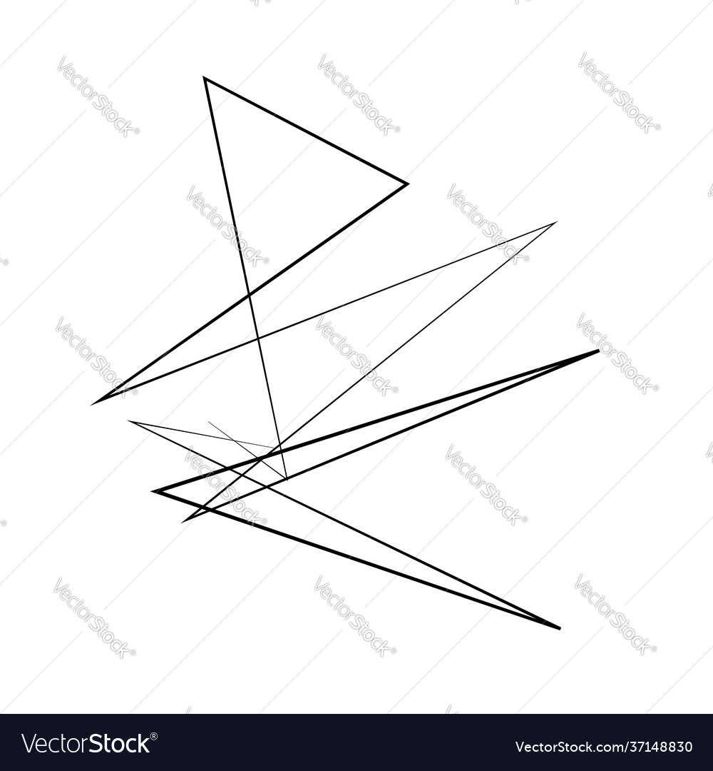 Abstract edgy geometric line art angular random Vector Image