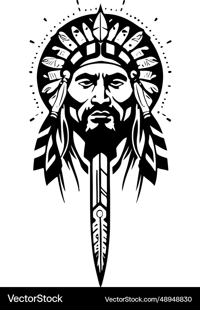 Awesome lovely art native indians draw Royalty Free Vector