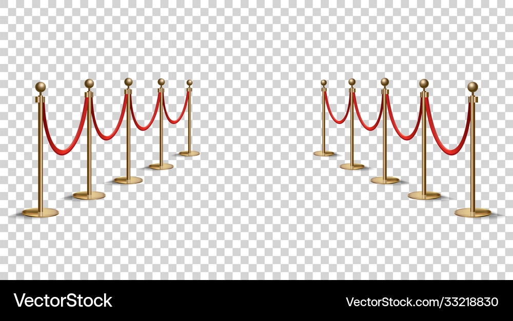 Barriers with red rope line vip zone closed Vector Image