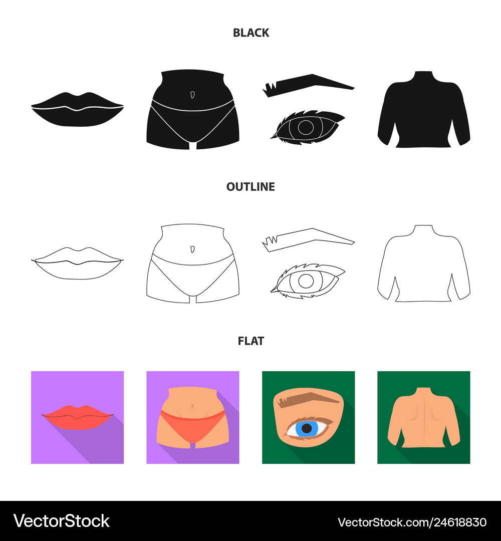 Body and part symbol set Royalty Free Vector Image