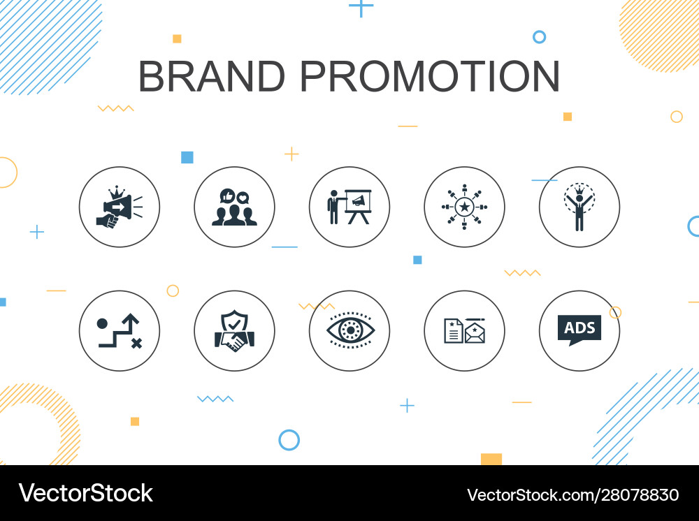 Brand promotion trendy infographic template thin Vector Image