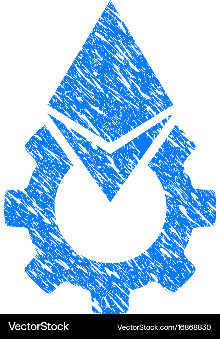 Ethereum tools gear icon grunge watermark Vector Image