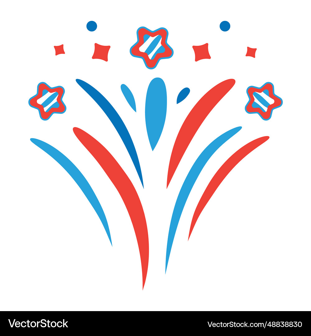 Firework salute beam ray star badge sticker Vector Image