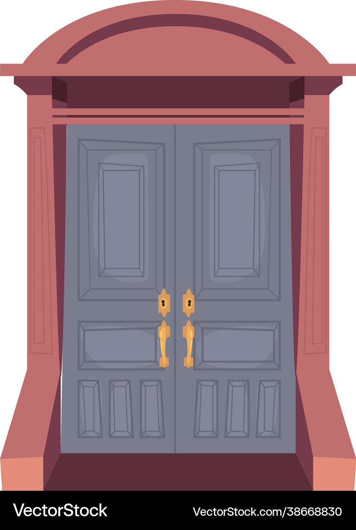 Gray front door Royalty Free Vector Image - VectorStock