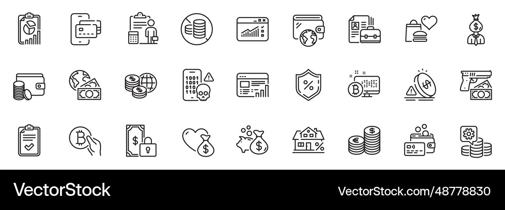 Icons pack as wallet private payment and robbery Vector Image