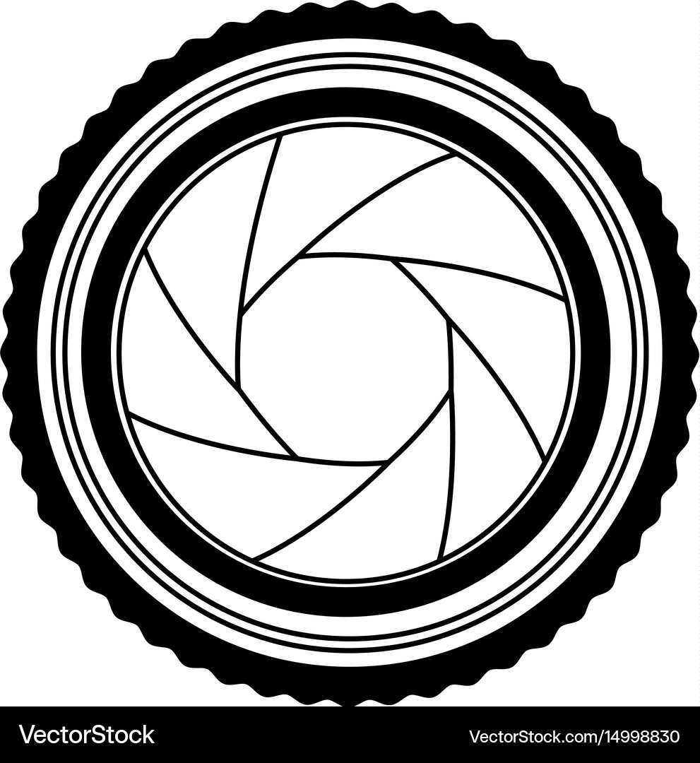 Lens photographic isolated icon Royalty Free Vector Image