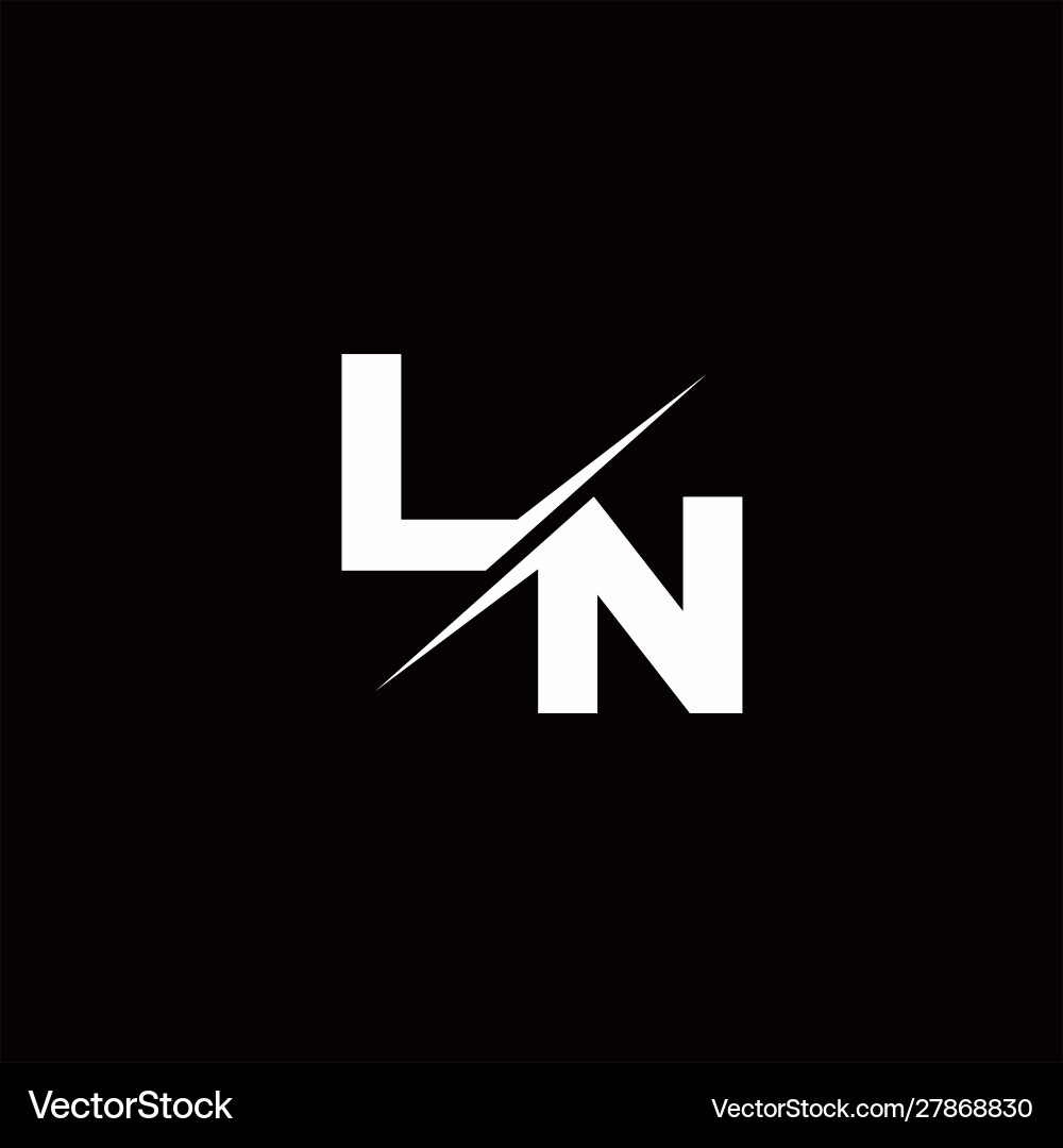 Ln logo letter monogram slash with modern Vector Image