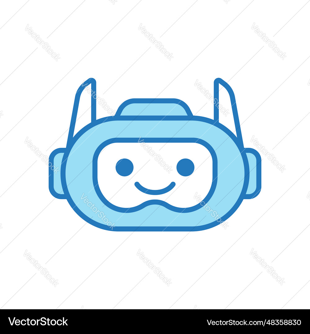 Robot head avatar design cartoon robot head icon Vector Image