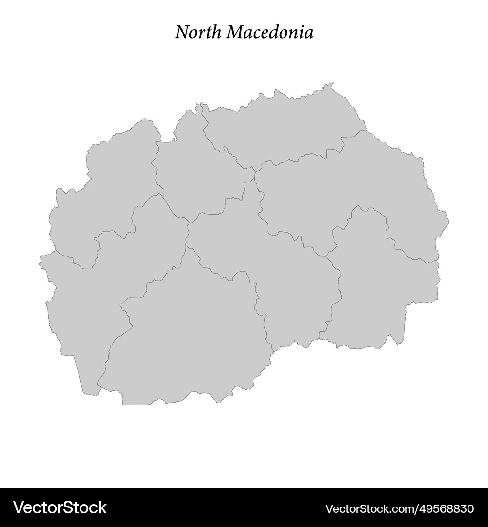 Simple flat map of north macedonia with borders Vector Image