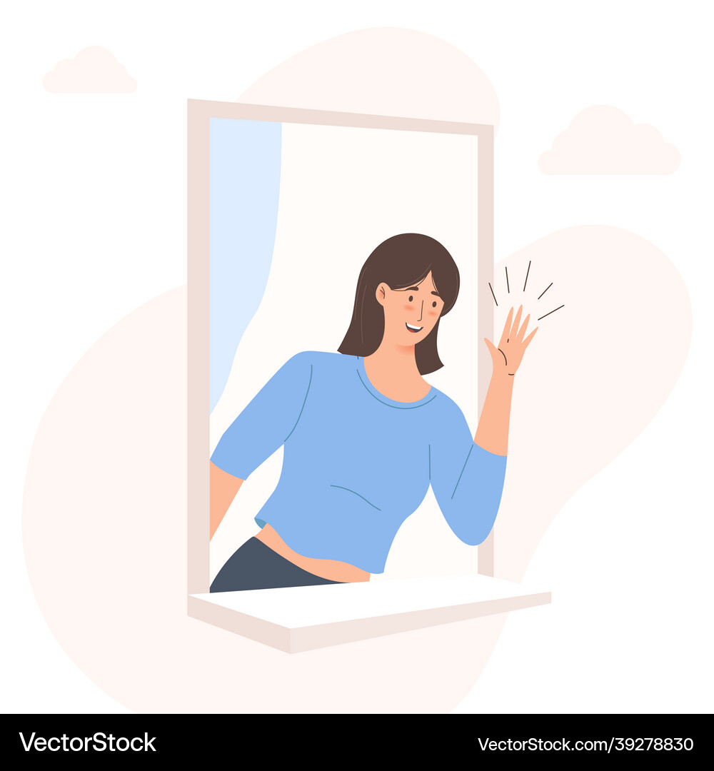 Young woman looking something outside Royalty Free Vector
