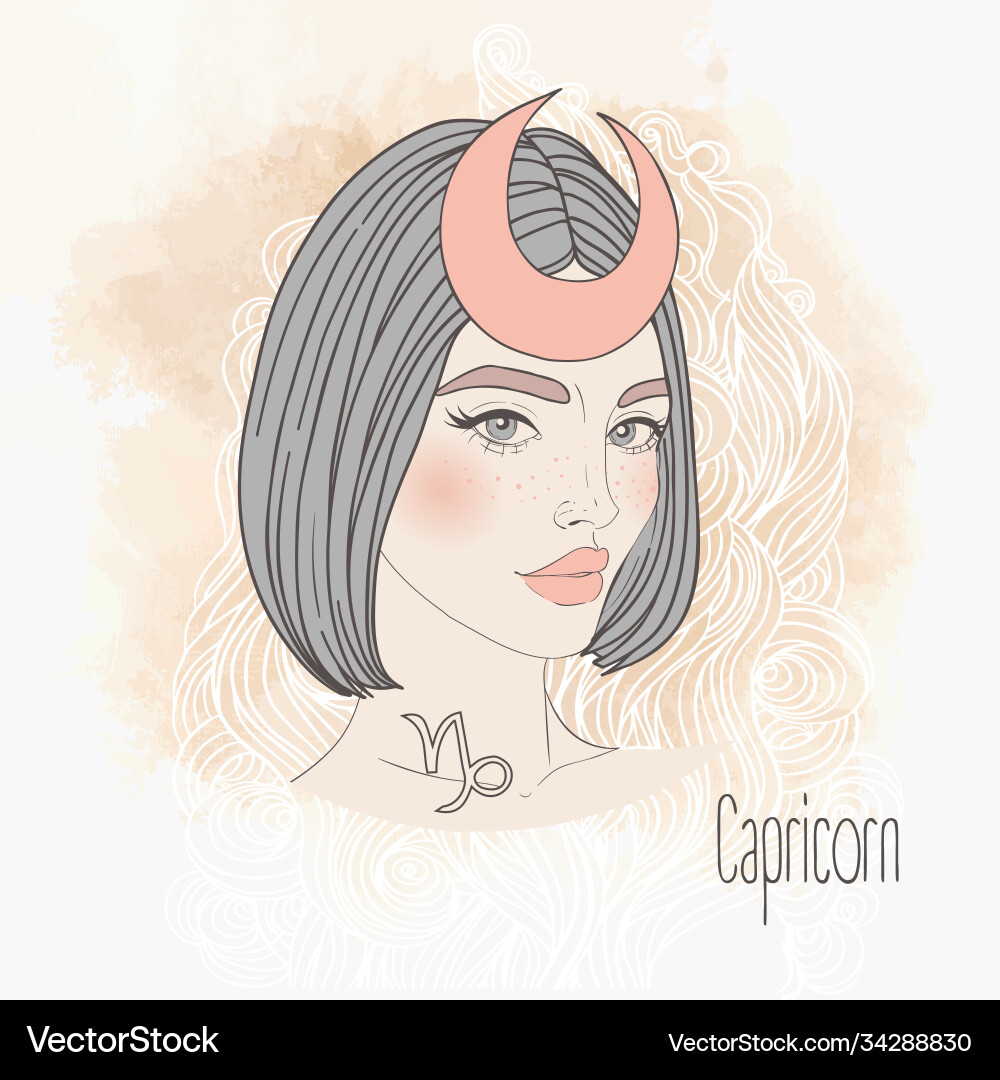 Zodiac capricorn sign Royalty Free Vector Image