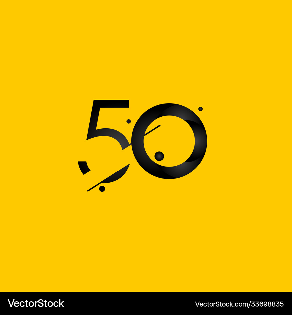50 years anniversary celebration gradient yellow Vector Image