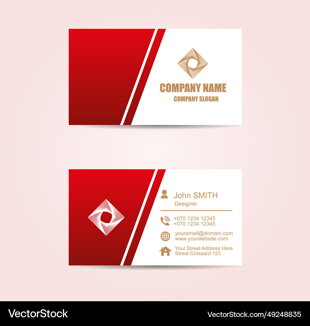 Abstract red business card template Royalty Free Vector