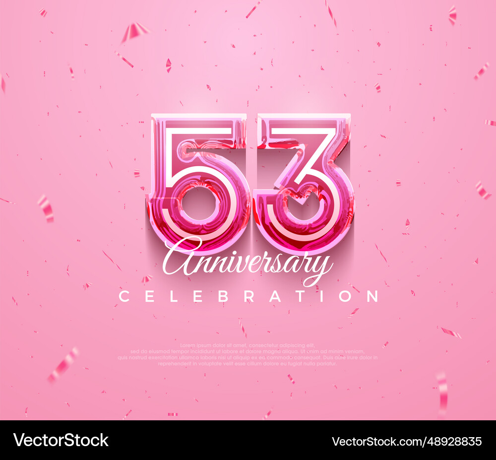 Beautiful 53rd anniversary celebration design Vector Image