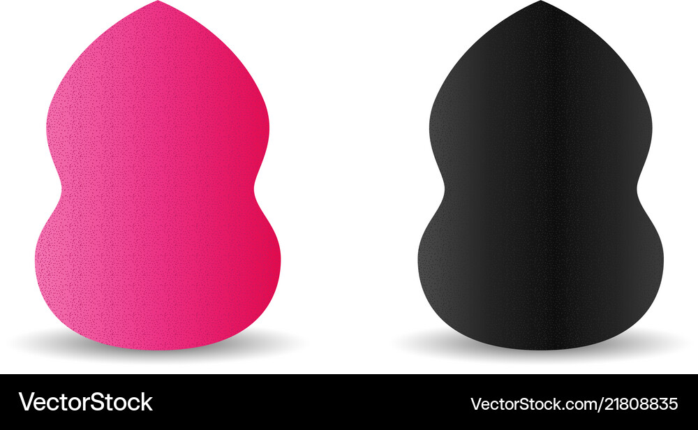 Black and pink makeup blending sponge set for all Vector Image