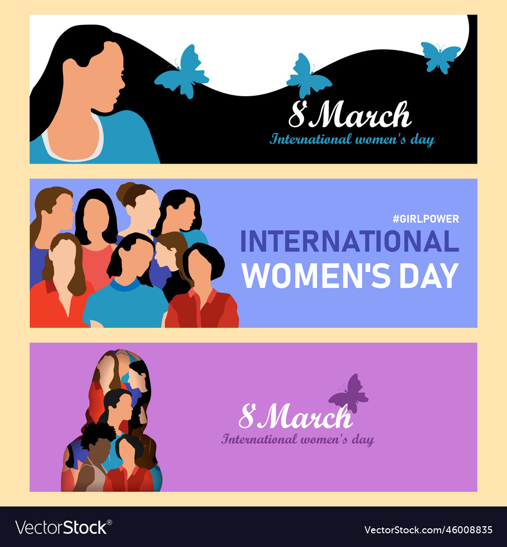 Concept of international womens day banners Vector Image